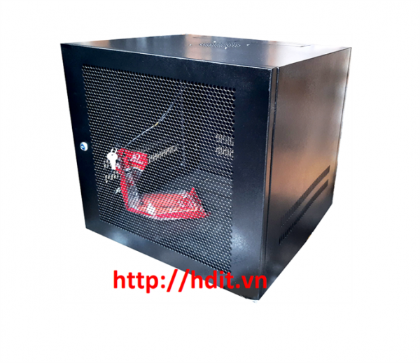 Tủ Rack 9U-D500 Treo tường, màu đen, cánh lưới - KHO TỦ RACK